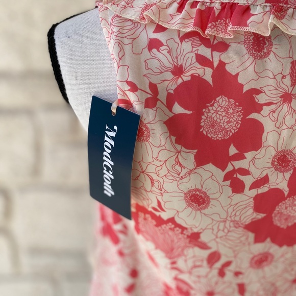 Modcloth | Tops | New Modcloth Floral Print Ruffle Top Size Small ...